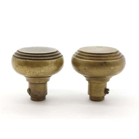 Vintage Round Concentric Brass Art Deco Door Knobs 4 Piece Set Chairish