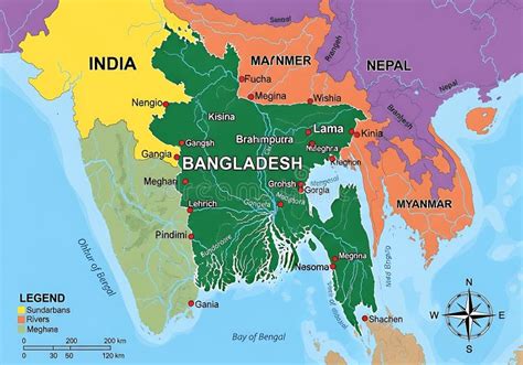 India Bangladesh Map Stock Illustrations 819 India Bangladesh Map
