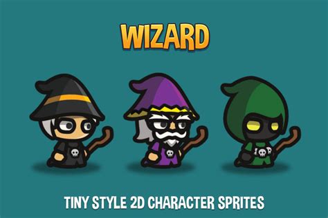 Wizard Tiny Style D Character Sprites CraftPix Net