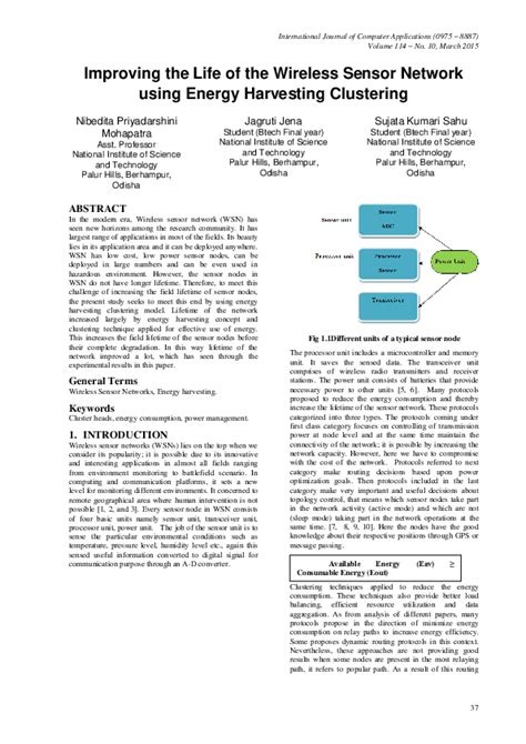 Pdf Improving The Life Of The Wireless Sensor Network Using Energy