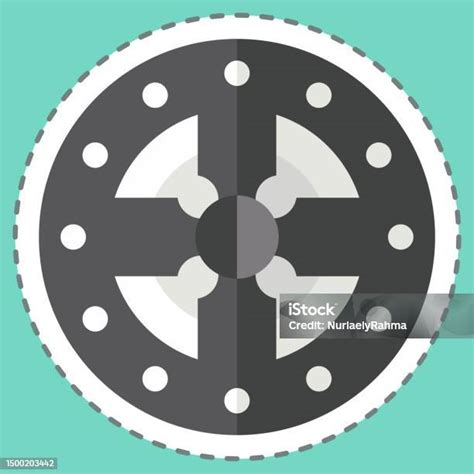 스티커 라인 컷 동전 켈트 기호와 관련이 있습니다 심플한 디자인 편집 가능 간단한 그림 0명에 대한 스톡 벡터 아트 및 기타