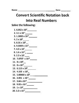 Convert Scientific Notation Back To Real Number TpT
