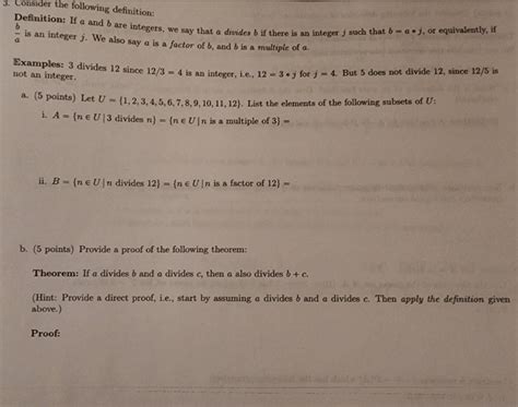 Solved A Consider The Following Definition Definition Chegg