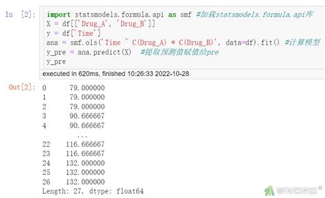 两因素方差分析 Two Way ANOVA 一 无交互作用 Python软件实现 梦特医数通