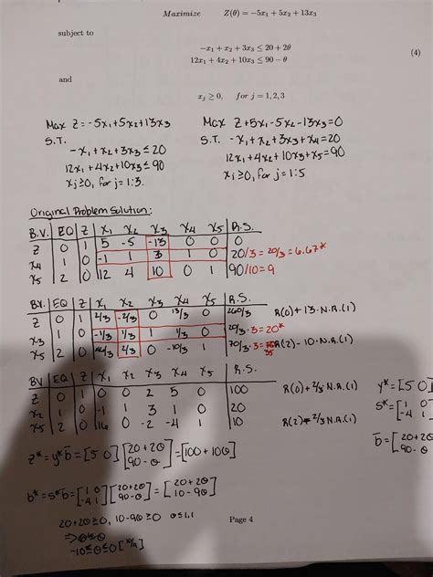 parametric linear programming stat417 intro to operations research