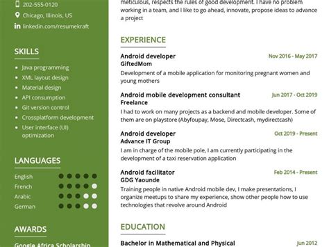 Android Developer Cv Example In 2025 Resumekraft