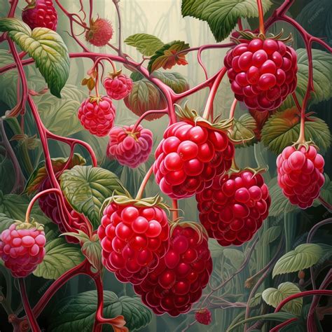 Premium Photo Artistic Raspberry Rendering Vibrant Illustration