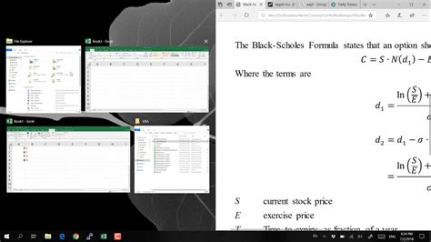 Vba 5 Black Scholes Formula Youtube