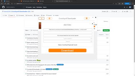 Freezes After Every Episode · Issue 573 · Hama3254 Crunchyroll Downloader V3 0 · Github