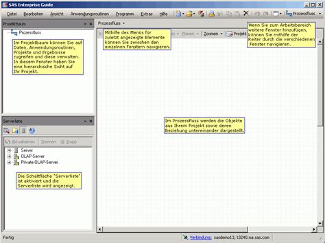 Sas Enterprise Guide Arbeitsbereich