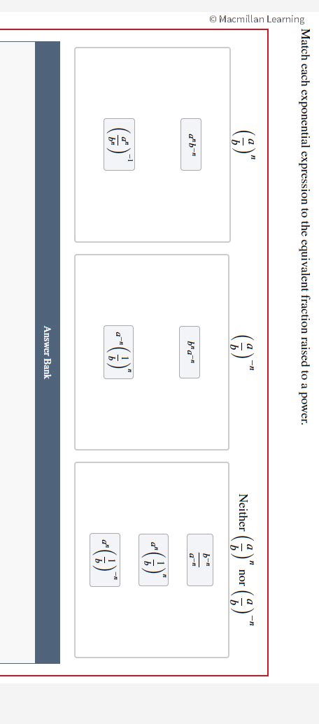 Solved Match Each Exponential Expression To The Equivalent
