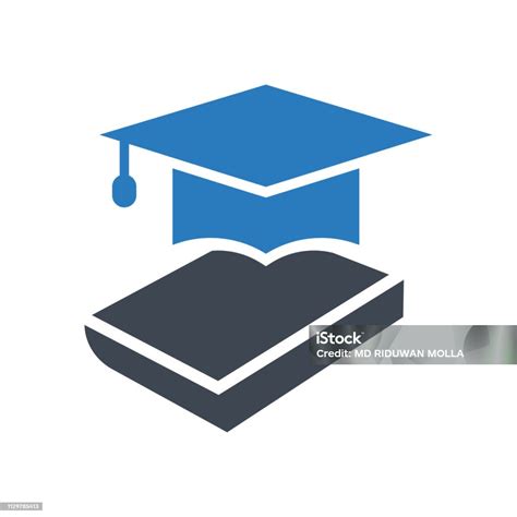 교육 아이콘 학문적 인 대학 모자 일러스트 레이 션블루 벡터 졸업 모자예약 교과서에 대한 스톡 벡터 아트 및 기타 이미지 교과서 교육 대학교 Istock