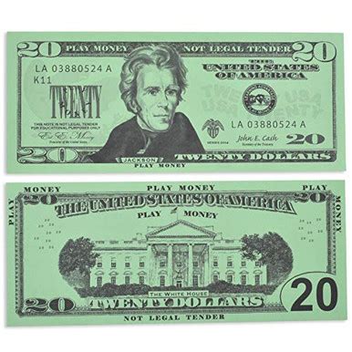 Learning Advantage Twenty Dollar Play Bills Set Of 100 20 Paper Bills