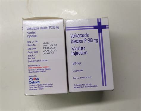 Voriconazole 200mg Injection Vail Treatment Severe Fungal Infections