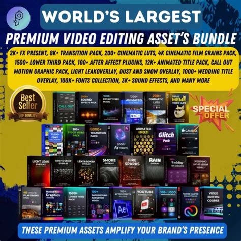 Complete Video Editing Assets Bundle Transitions Effects Overlays