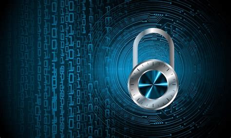 Premium Vector Closed Padlock On Digital Background Cyber Security