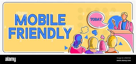 Writing Displaying Text Mobile Friendly Word For Website Is Designed