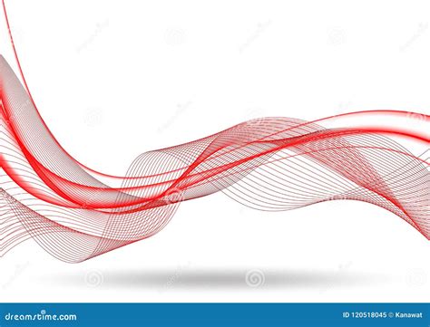 Red Abstract Wave Wallpaper Modern Design With Copy Space Vector Illustration Stock Vector
