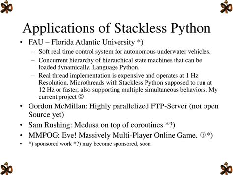 PPT Continuations And Stackless Python PowerPoint Presentation Free Download ID