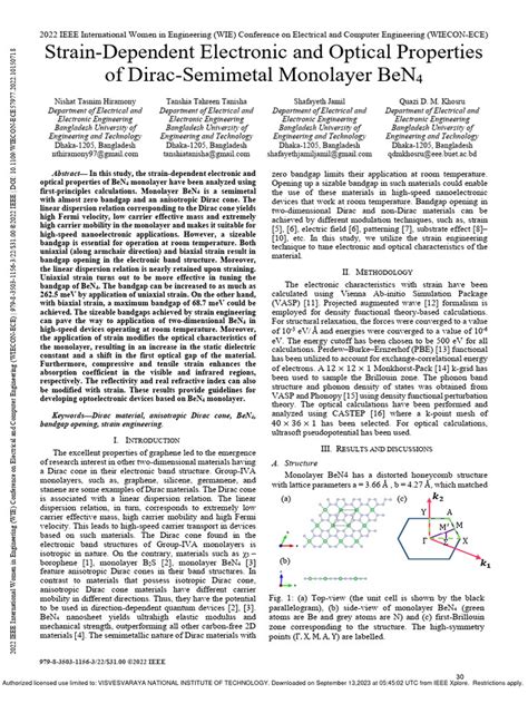 Strain Dependent Electronic And Optical Properties Of Dirac Semimetal Monolayer Ben4 Pdf