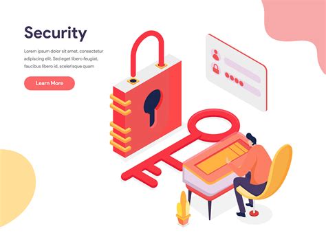 Access And Security Illustration Concept Isometric Design Concept Of