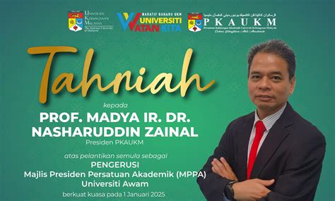 Tahniah Atas Pelantikan Semula Sebagai Pengerusi Mppa Universiti Awam Persatuan Kakitangan