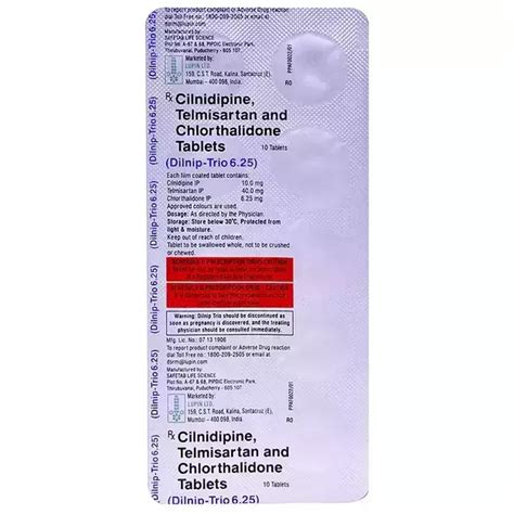 Dilnip Trio Uses Price Dosage Side Effects Substitute Buy Online