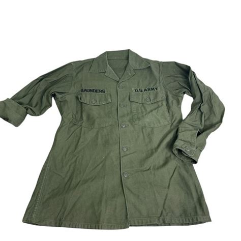 Vietnam War Era Og 107 Us Army Utility Shirt Sateen Fatigues Vintage Ebay