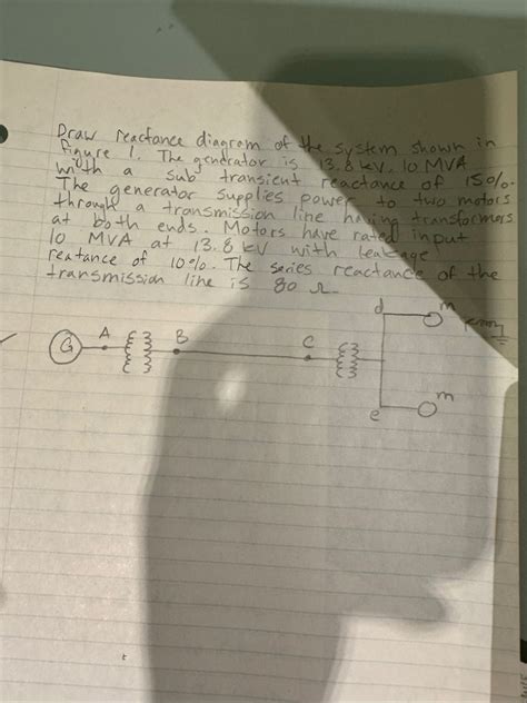 Solved Draw Reactance Diagram Of The System Shown In Figure