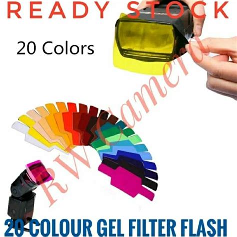 Filter Diffuser 20 Color Gel Flash Speedlite Youngno Godox Color Gell Plastic Canon Nikon Sony