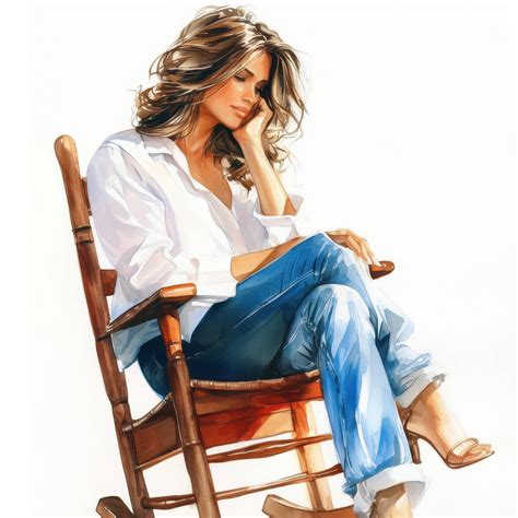 15 Woman In Rocking Chair Clipart Bundle Printable Watercolor Clipart
