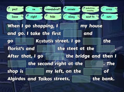 Giving Direction Complete The Sentence