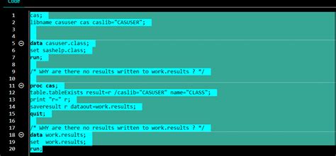 Solved Cas Action Tableexist No Results Save Sas Support Communities