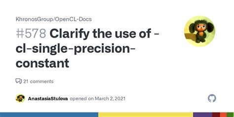 clarify the use of cl single precision constant · issue 578