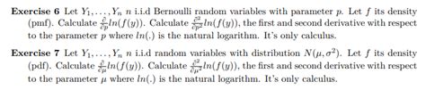 Solved Exercise 6 Let Y1 … Ynn I I D Bernoulli Random