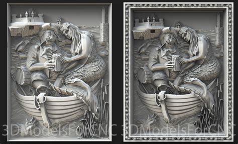 Файл 3d 3d модель Stl файл для Cnc Router лазерный и 3d принтер русалка