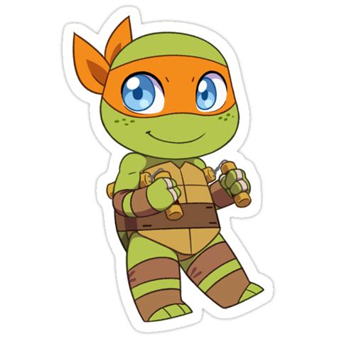 Chibi Michelangelo Sticker Stickers By Paladilaura Redbubble