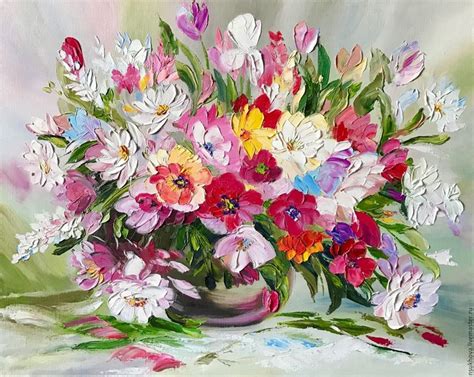 Картина маслом Летний букет купить или заказать в интернет магазине на Ярмарке Мастеров