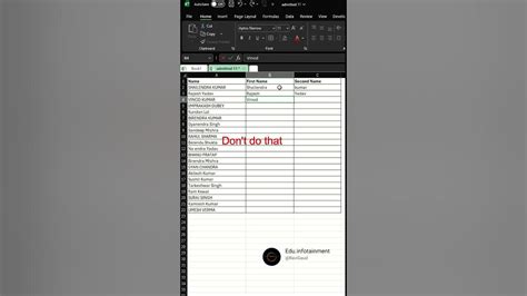 Excel Tricks Use Flash Fill Ctrle To Fill Out All Rows At Once Excel Tricks Youtube