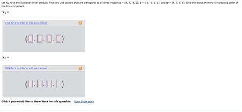 Solved Let R Have The Euclidean Inner Product Find Two Chegg
