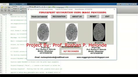 Fingerprint Recognition Using Image Processing Matlab Project With