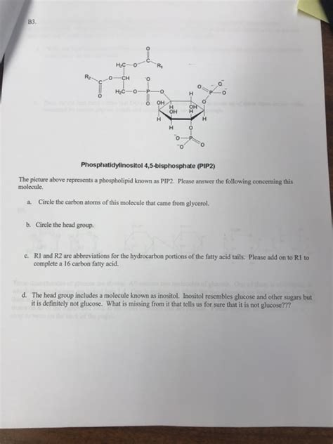 Solved O Ch Oh Oh H Phosphatidylinositol 4 5 Bisphosphate