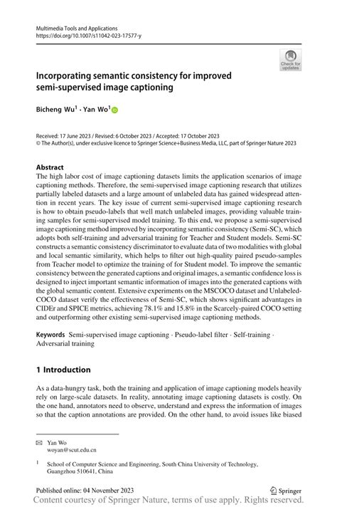 incorporating semantic consistency for improved semi supervised image