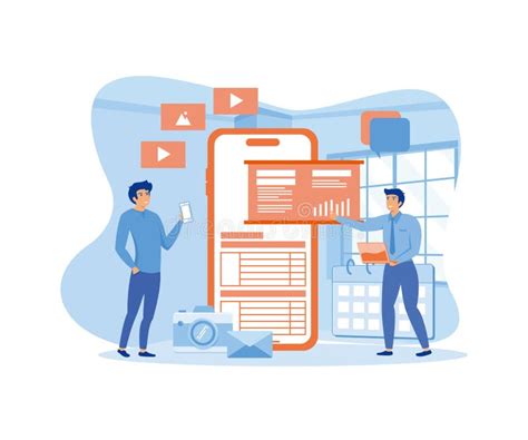 Business Development Concept Business Mobile App Development And Design Process With Business