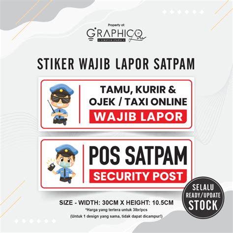 Stiker Pos Satpam Pos Security Per2lbr 30x105cm Lazada Indonesia
