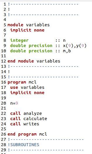 Solved Fit Of A Curve By Least Squares Fortran This Code