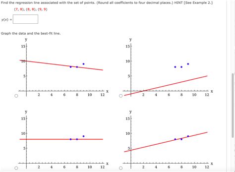 solved find the regression line associated with the set of