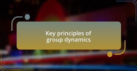 Lessons From Group Dynamics In Acting Creative Media