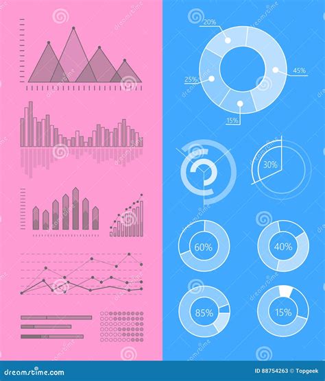 Set Of Vector Graphs And Diagrams For Infographics Stock Vector Illustration Of Data Diagram