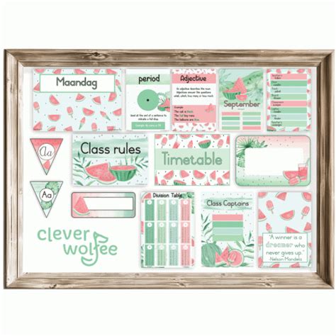 Intermediate Class Theme Tropical Watermelon Clever Wolfee